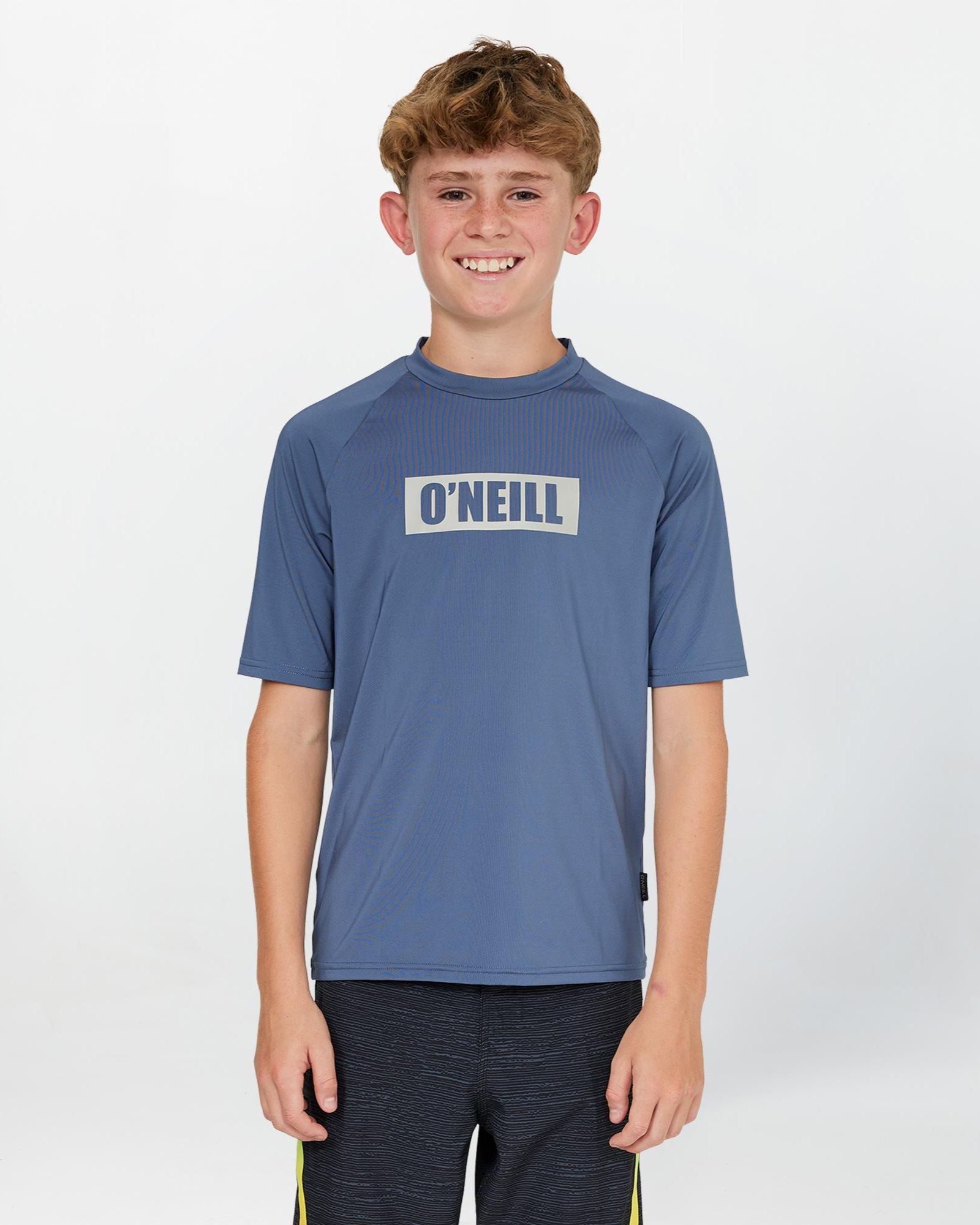 Boys Oblock Rash Shirt in Vintage Indigo | Chances Surf NZ