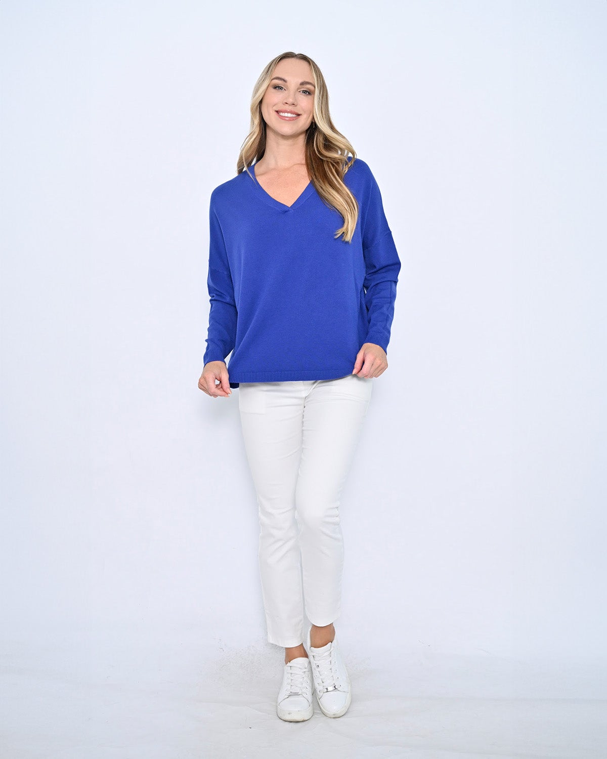 Cerulean Dream Overlapped V-neck Jumper | Chances Surf NZ
