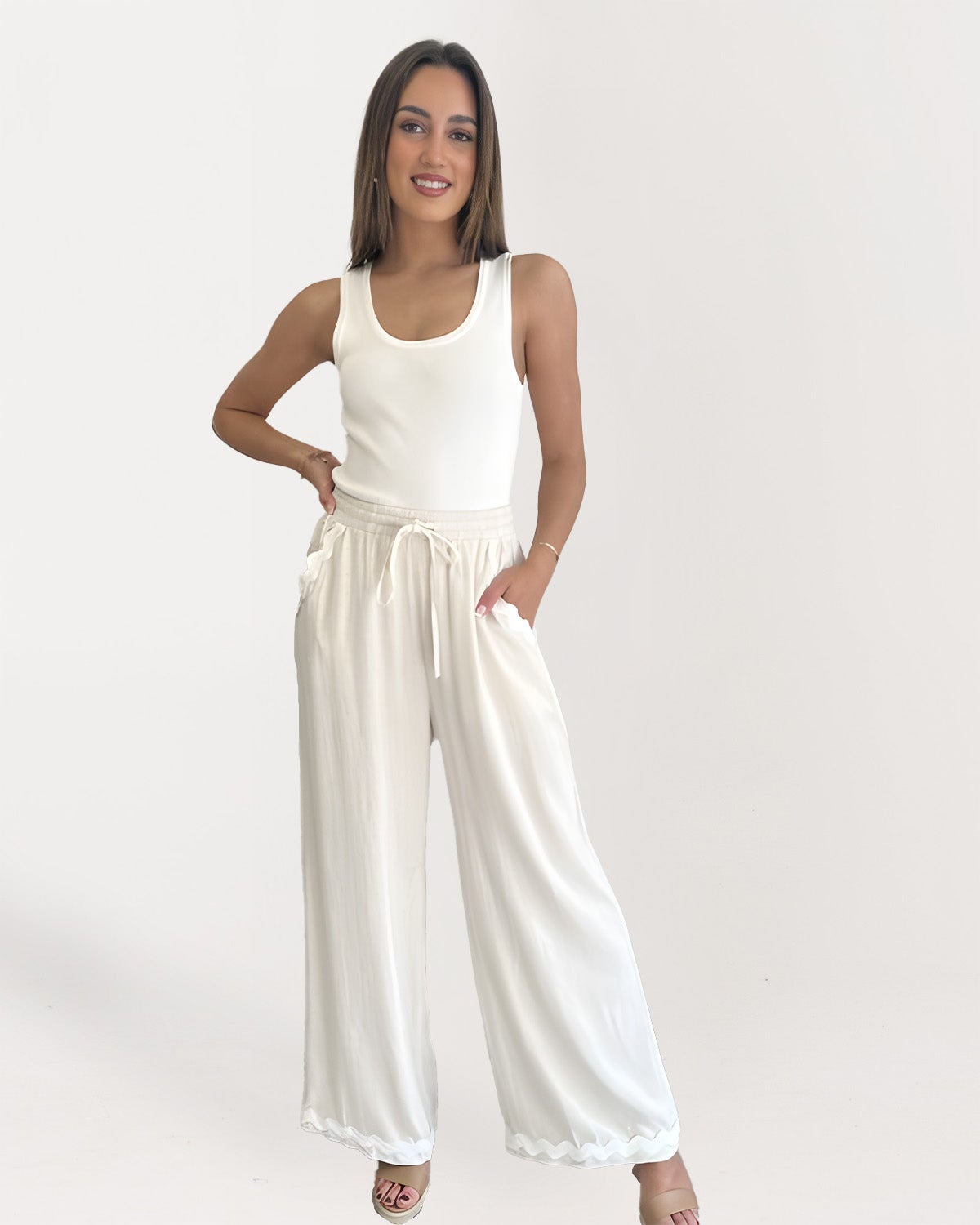Corfu Linen Wide Leg Pant | Chances Surf NZ