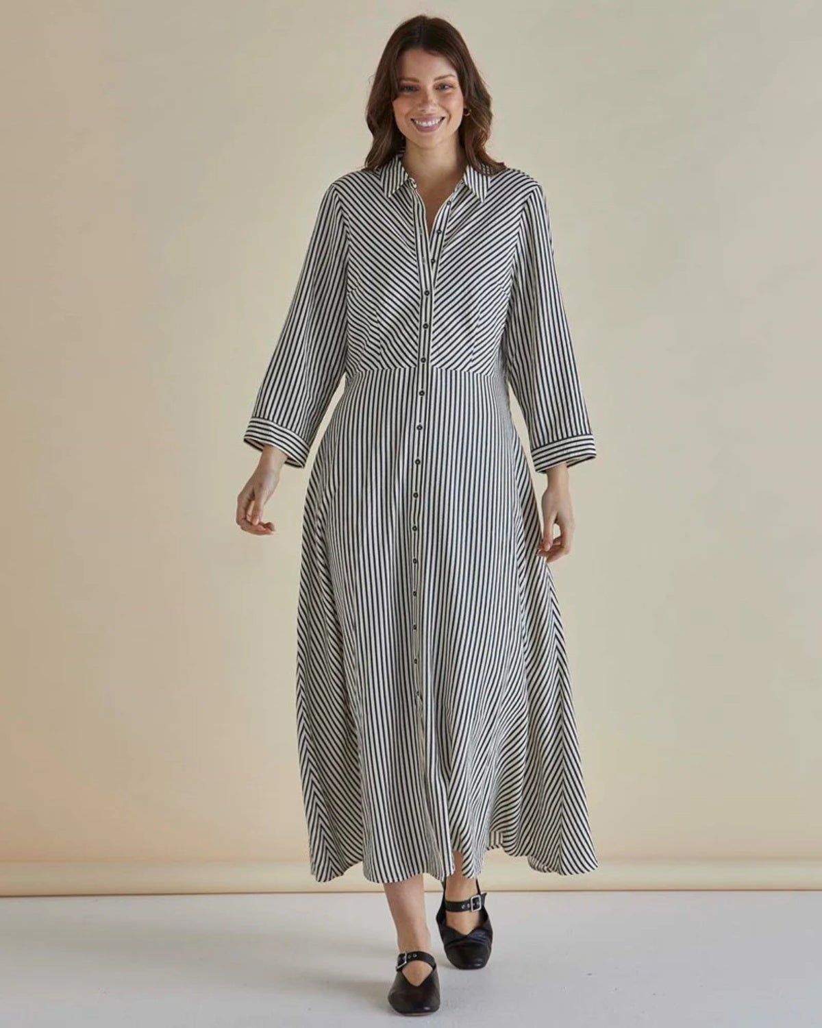 Crinkle Dress in Black/White | Chances Surf NZ