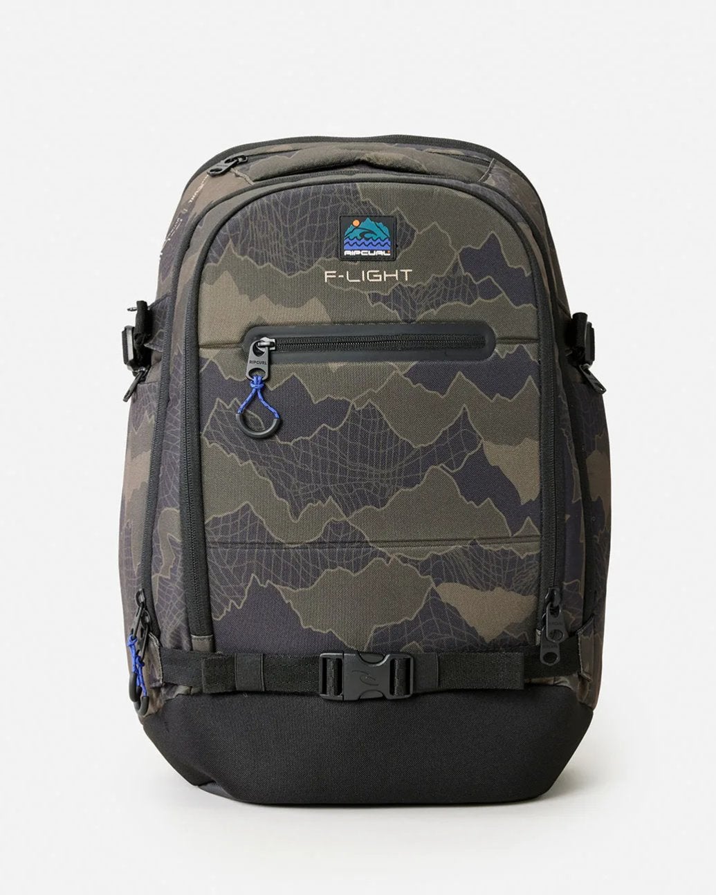 F-light Posse 35l Search Camo Backpack in Black/Olive | Chances Surf NZ