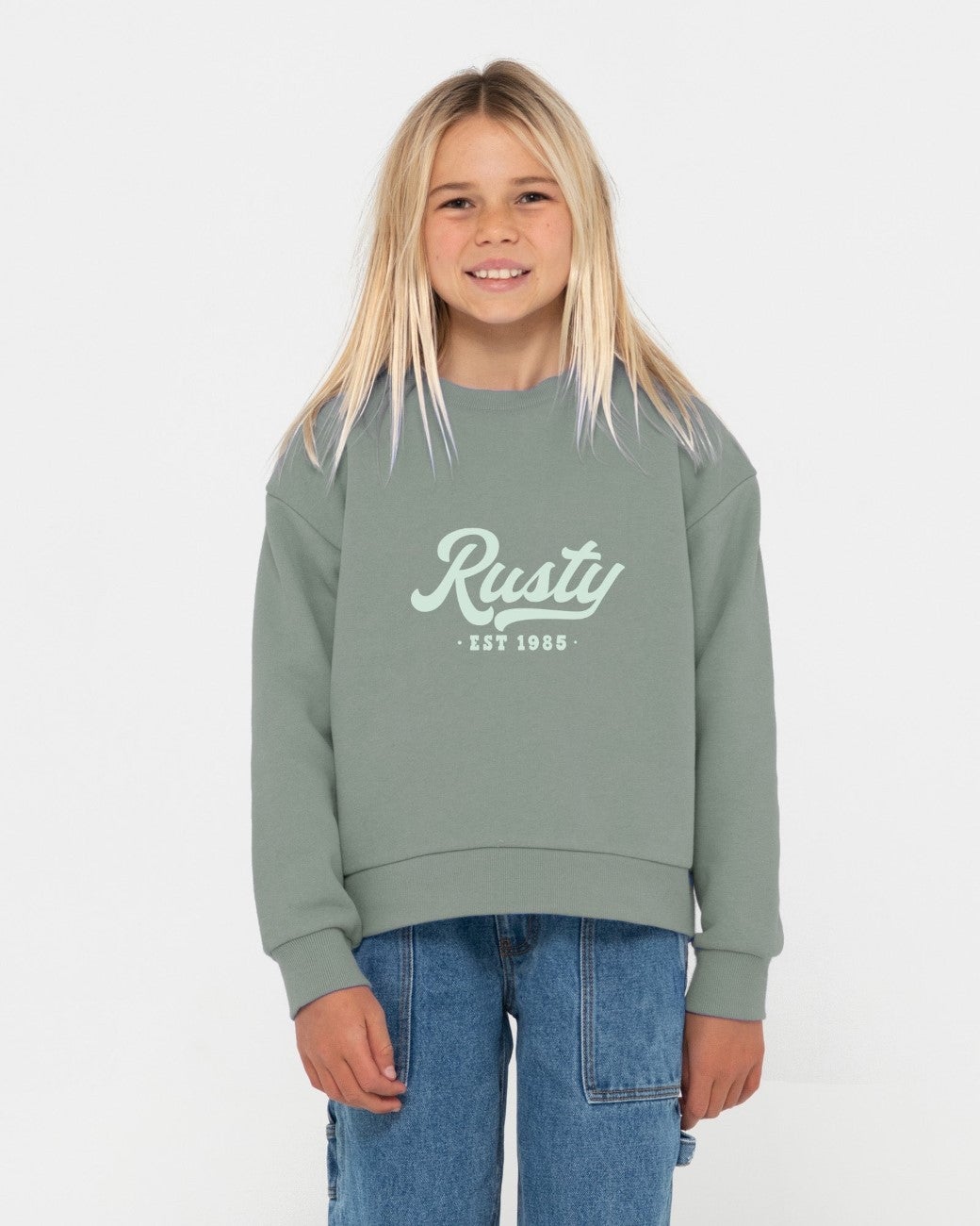 Girls Old School Crew Jumper | Chances Surf NZ