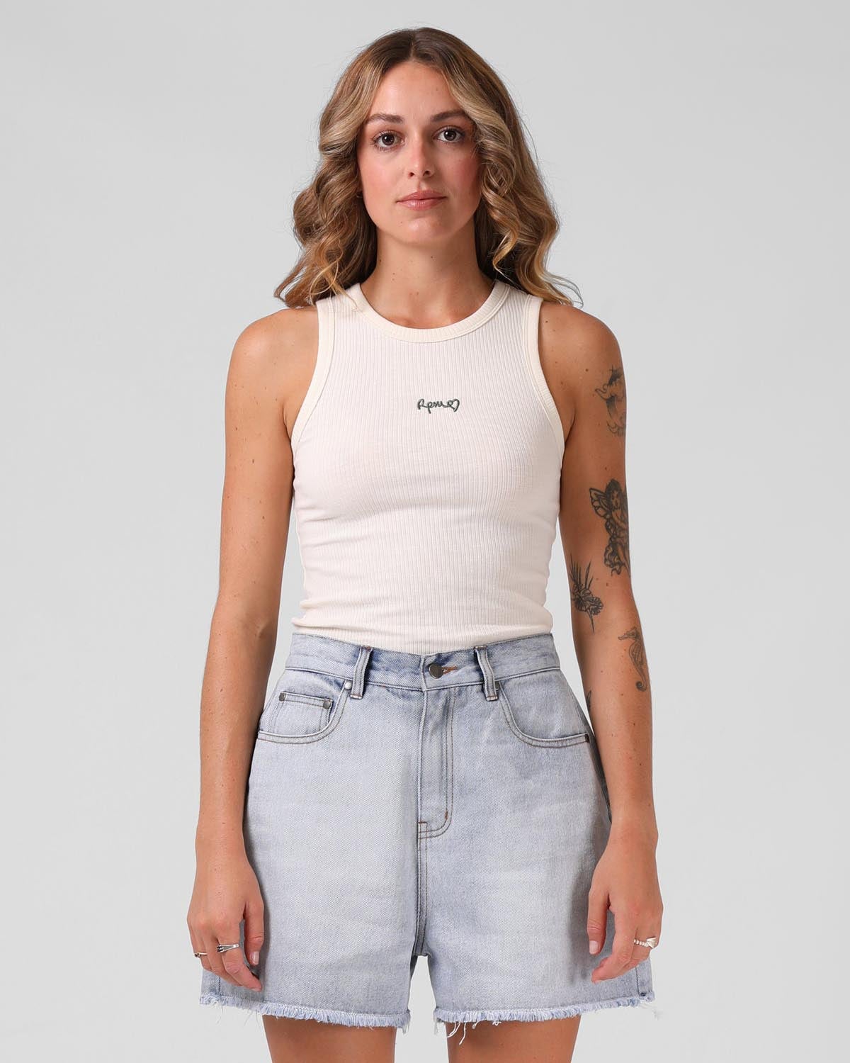 Heart Ribbed Singlet | Chances Surf NZ