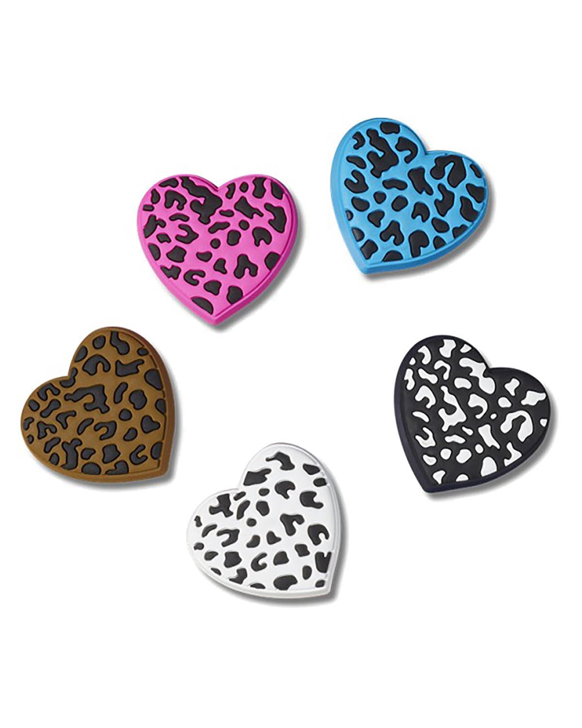 Jibbitz Leopard Animal Print Heart 5 Pack | Chances Surf NZ