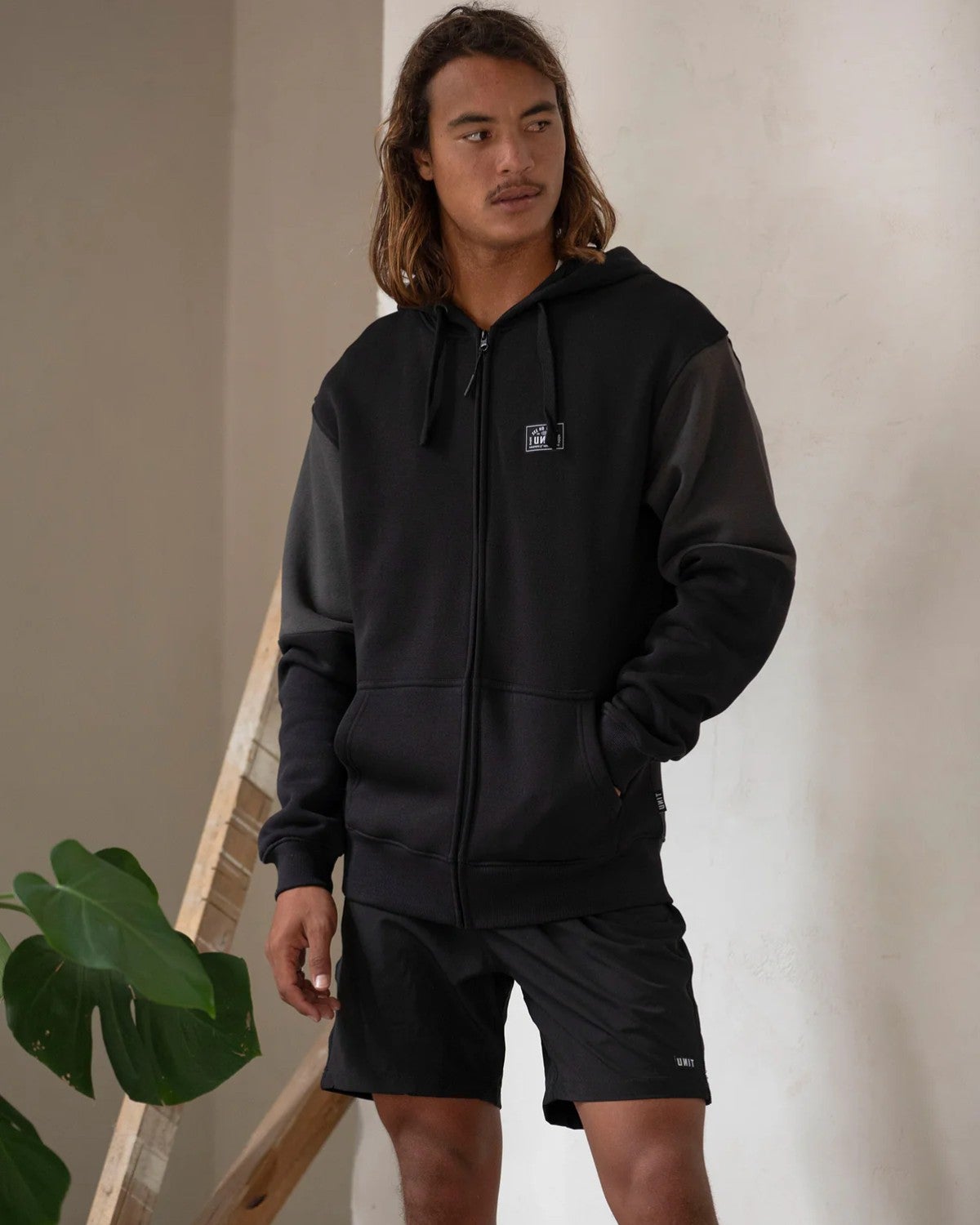 Raines Zip Thru Jumper in Black | Chances Surf NZ